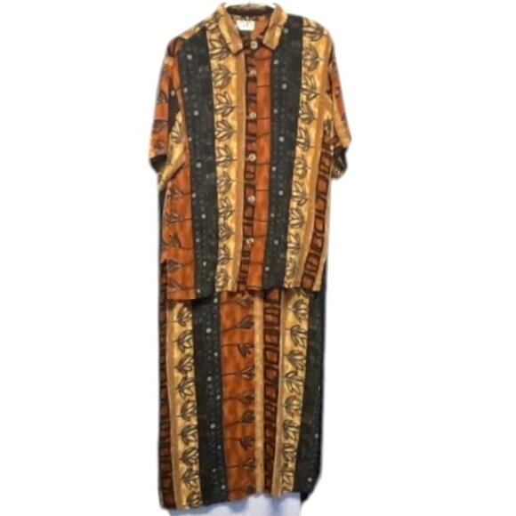 Clio | Dresses | Clio Crinkle Tank Maxi Dress W Buttonup Long Overshirt ...